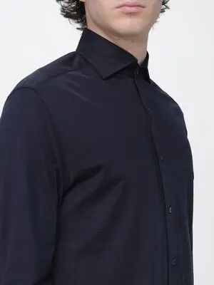 Brunello Cucinelli Slim Fit Cotton And Silk Shirt With French Collar - Blue