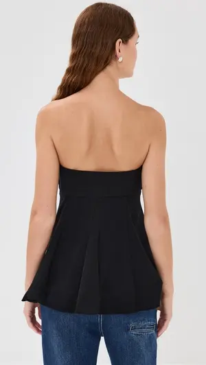 Tibi Melee Crepe Strapless Top