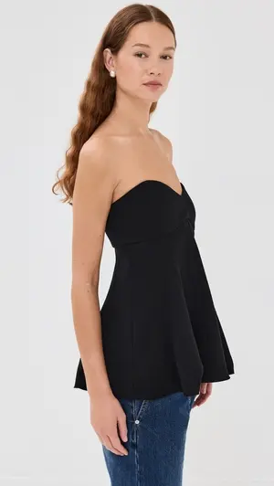 Tibi Melee Crepe Strapless Top