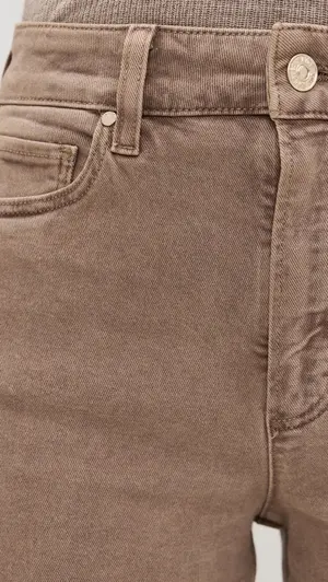 Paige Vanessa High Rise Wide Leg Jeans With Raw Hem