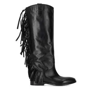 STRATEGIA Fringed Leather Boots