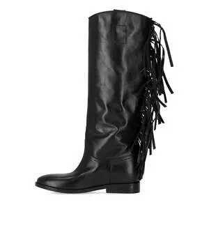 STRATEGIA Fringed Leather Boots