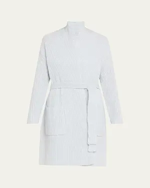 ARLOTTA CASHMERE Ribbed Cashmere Short Robe