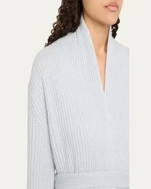 ARLOTTA CASHMERE Ribbed Cashmere Short Robe