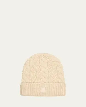 Moncler Chunky Knit Beanie - Stone