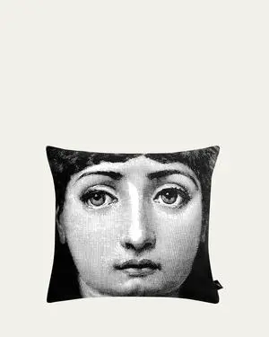 FORNASETTI Tema E Variazioni N.1 Cushion, 15" Square - Blackwhite