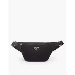 Prada Re-nylon And Saffiano Leather Belt Bag - Black