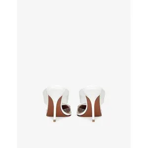 Alaïa Heart-shape Patent Leather Heeled Mules - White