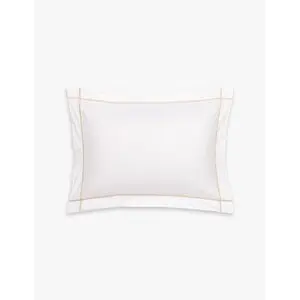 YVES DELORME Athena Bourdon-stitch Oxford Pima-cotton Pillow Case - Dune