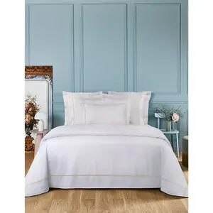 YVES DELORME Athena Bourdon-stitch Oxford Pima-cotton Pillow Case - Dune