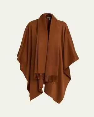 Loro Piana Daisy Fringed Cashmere Cape - Brown