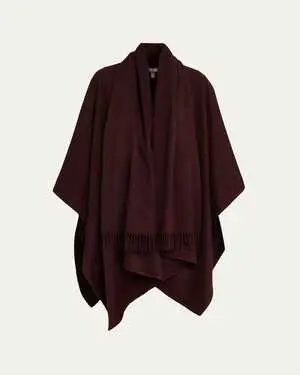 Loro Piana Daisy Fringed Cashmere Cape - Dark Brown