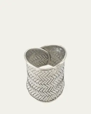 NOMI K Silvertone Cuff Napkin Rings, Set Of 4