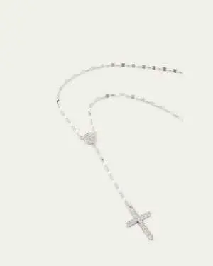 Lana Jewelry 14k Gold Diamond Cross Y Necklace