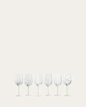 NASONMORETTI Tolomeo Assorted White Wine Glasses, Set Of 6 - Clear