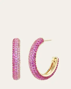 EMILY P. WHEELER 18k Sapphire Hoop Earrings - Rose Gold