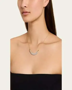Alexis Bittar Solanales Crystal Crescent Pendant Necklace