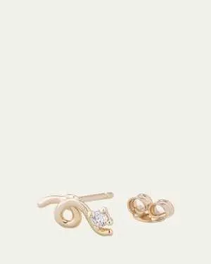Bea Bongiasca Mini Loop Diamond Earring - Gold