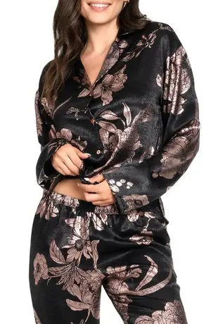 MIDNIGHT BAKERY Print Satin Pajamas