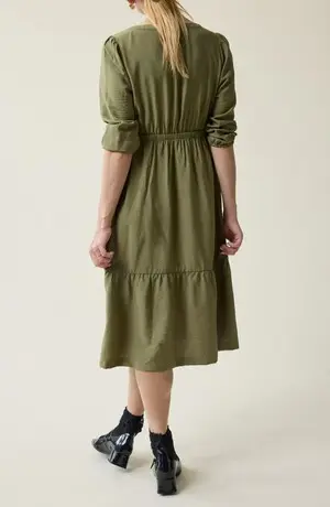 Ingrid & Isabel® Button Front Tiered Woven Maternity/nursing Dress