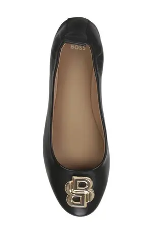 BOSS Dasy Leather Ballet Flat - Black
