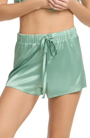 Hanky Panky Satin Pajama Shorts - Green Tea