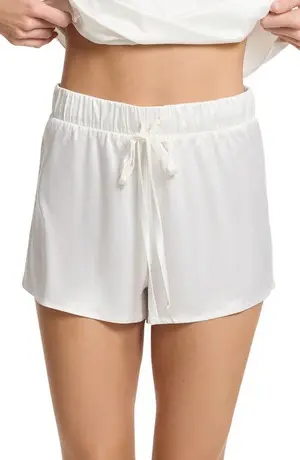 Hanky Panky Satin Pajama Shorts - Light Ivory