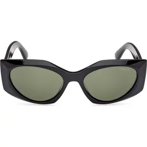Emilio Pucci Geometric Sunglasses - Shiny Black / Green