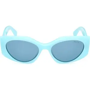 Emilio Pucci Geometric Sunglasses - Shiny Light Blue / Blue