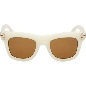 Emilio Pucci 50mm Square Sunglasses - White / Brown
