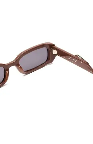 Dezi Lil Drippy 49mm Rectangular Sunglasses - Lil Drippy Matte Chocolate