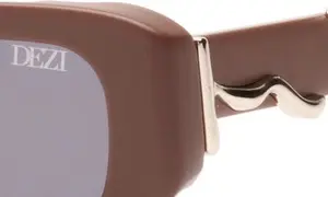 Dezi Lil Drippy 49mm Rectangular Sunglasses - Lil Drippy Matte Chocolate