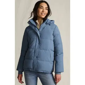 LANDS' END Wide Channel 600 Down Puffer Jacket Soft Peacock