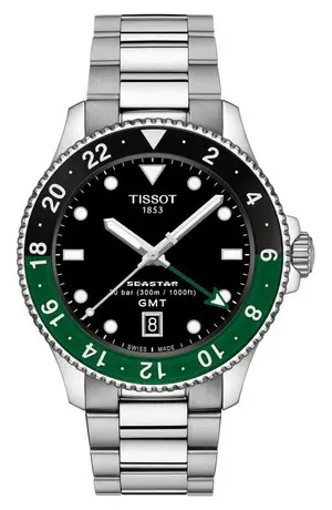 TISSOT Seastar 1000 Gmt Bracelet Watch - Silver