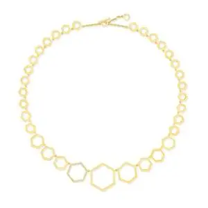 CADAR B Home Diamond Hexagon Strand Necklace