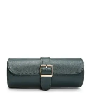 Wolf Vegan Leather Triple Watch Roll - Green