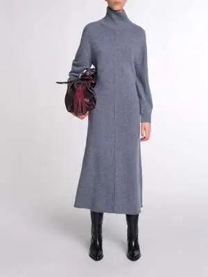 Maje Cashmere Knit Maxi Dress - Grey
