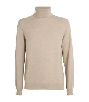 Harrods Cashmere Rollneck Sweater - Beige