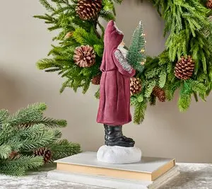 HOME REFLECTIONS As Is 12.5' Flocked Resin Santa