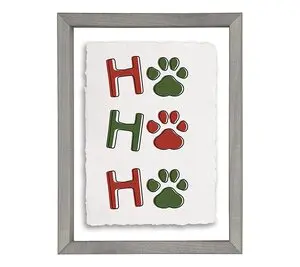 SINCERE SURROUNDINGS 14' Ho Ho Ho Paws Floating Frame Art - One-color