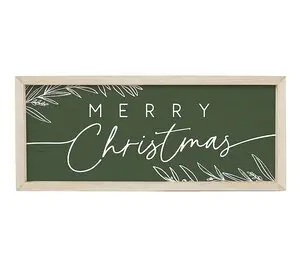 SINCERE SURROUNDINGS 24' Merry Christmas Green Farmhouse Frame - One-color