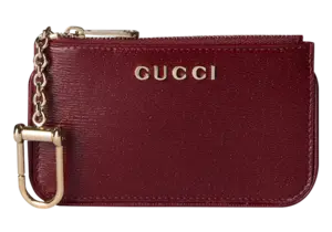 Gucci Zip Key Case With Script Leather