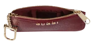 Gucci Zip Key Case With Script Leather