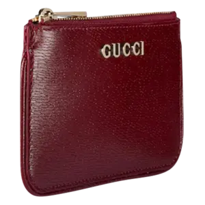 Gucci Zip Key Case With Script Leather