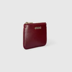 Gucci Zip Key Case With Script Leather