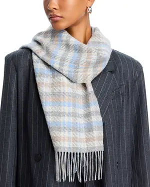 Bloomingdale'S Tweed Plaid Scarf Exclusive - Aqua Marine