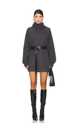 Norma Kamali Oversized Raglan Sleeve Turtleneck Mini Dress
