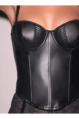 FLEUR DU MAL Vegan Leather Bustier Top