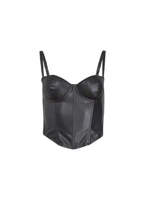 FLEUR DU MAL Vegan Leather Bustier Top
