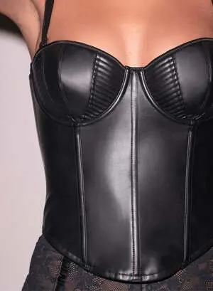 FLEUR DU MAL Vegan Leather Bustier Top